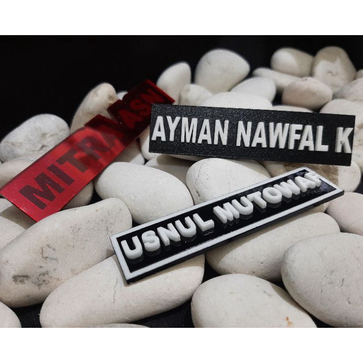 Jual CodeP5b5A Name Tag Text Timbul Papan Nama ID card | Shopee Indonesia