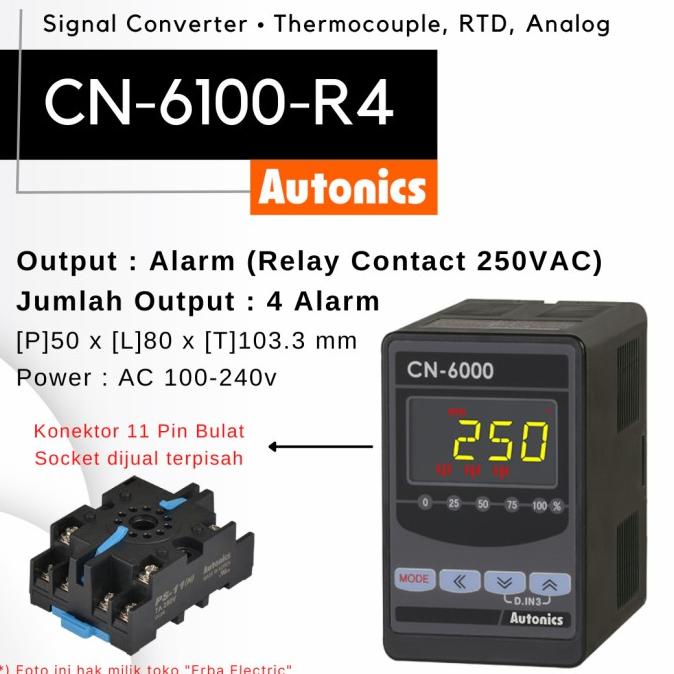 Jual Autonics CN-6100-R4 Signal Converter RTD TC Analog Output Relay 250vAC | Shopee Indonesia