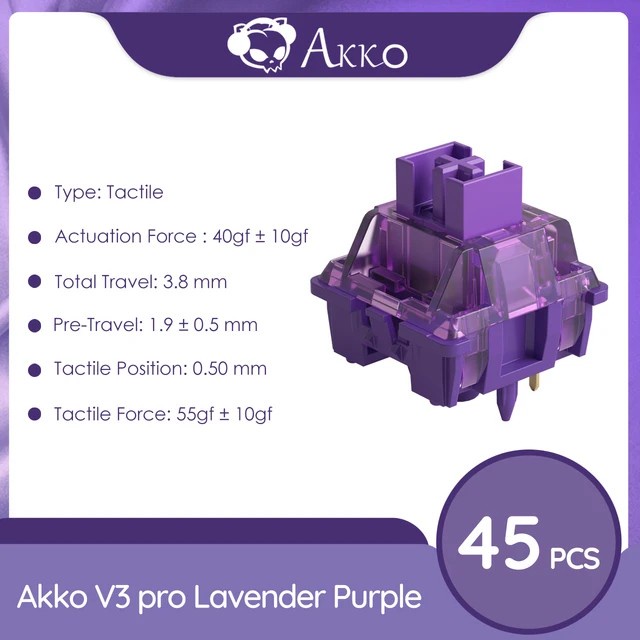 Jual Akko V3 Lavender Purple Pro Switch Tactile Mechanical keyboard ...