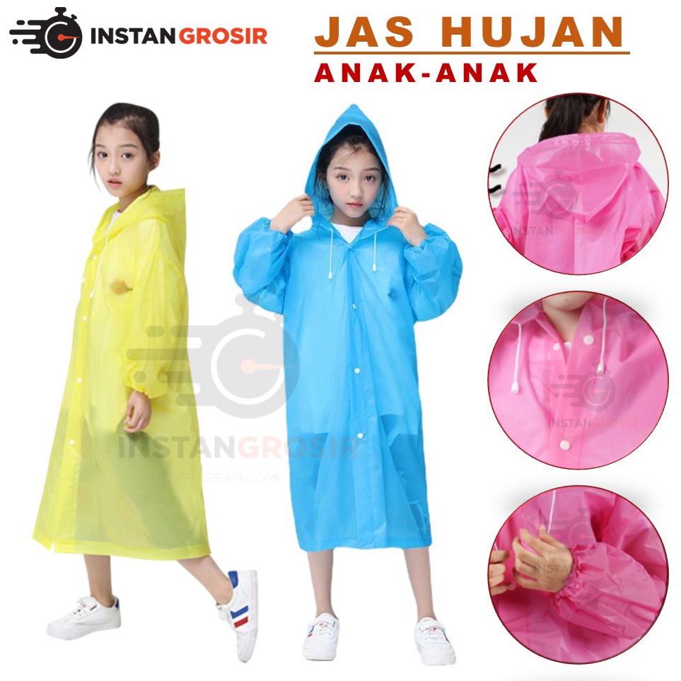 Jual Stok baruC7o2N Jas Hujan Anak ponco tebal Colorful Emergency ...
