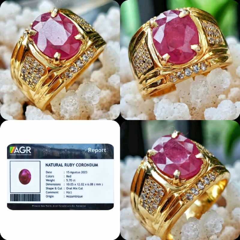 Jual CINCIN BATU NATURAL RUBY CORUNDUM MOZAMBIQUE+MEMO~ORIGINAL STONE ...