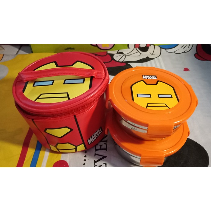 Jual Lunch Box Iron Man Stainless Steel Set2 + Bag READY STOCK ...