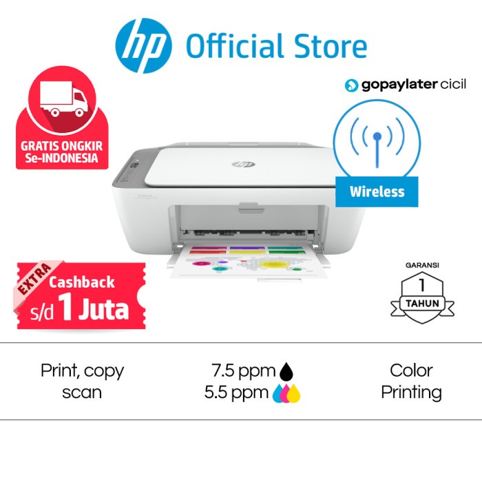 Jual Printer HP DeskJet Wireless 2776 All in One Print Scan Copy ...