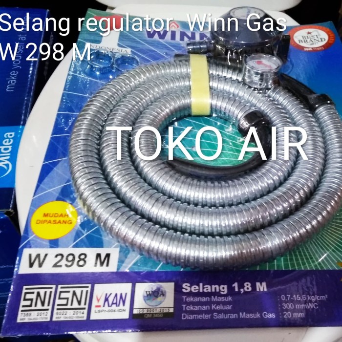 Jual Selang regulator Winn Gas body besar W 298 M +Selang 1,8 meter ...