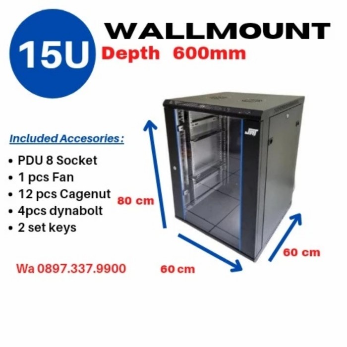 Jual Wallmount Rack Server 15U 19" depth 600mm ( Belum termasuk Ongkir ...