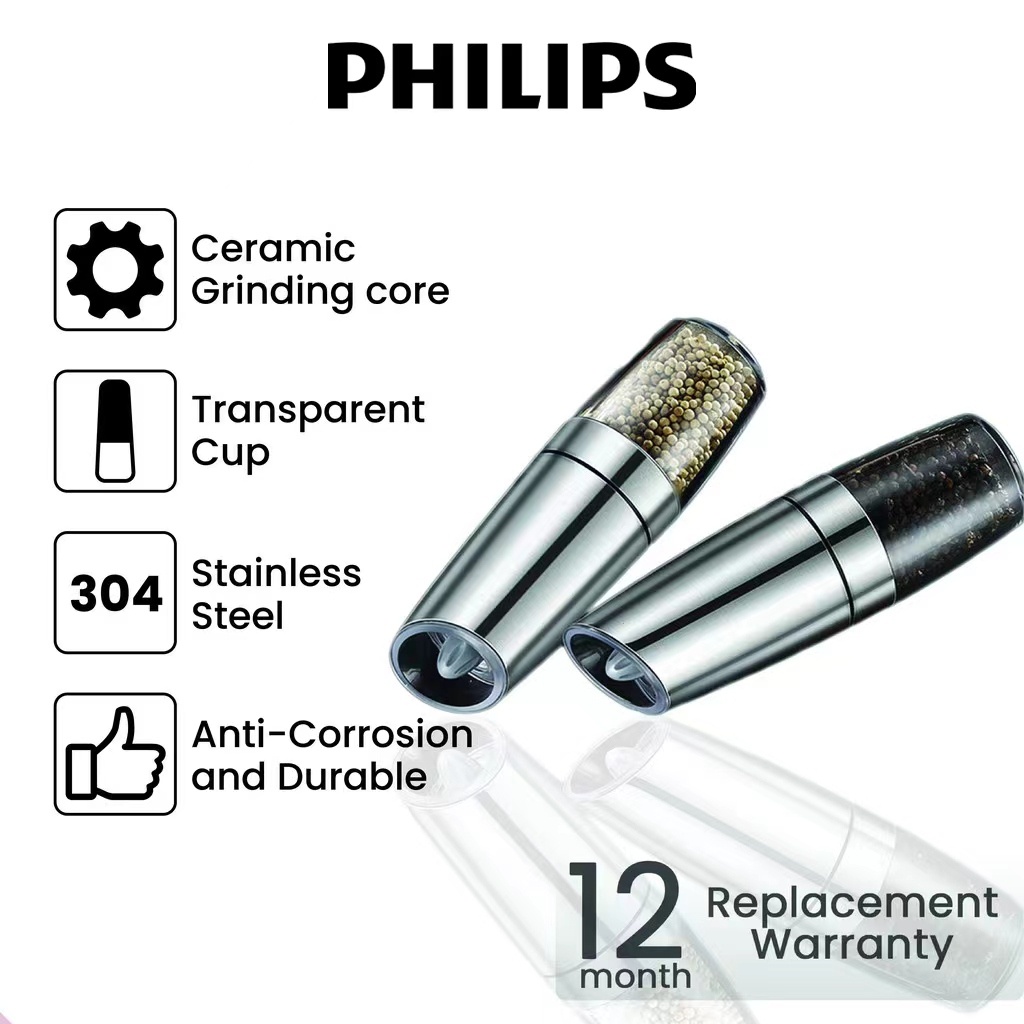 Jual Philips Elektrik Grinder Ggiling Bumbu Lada Merica Garam Portable ...