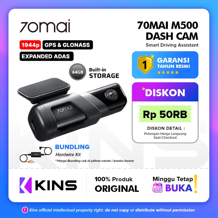Jual 70MAI DASH CAM M500 1944P GPS BUILT-IN 64G FOV 170 ADAS VOICE ...