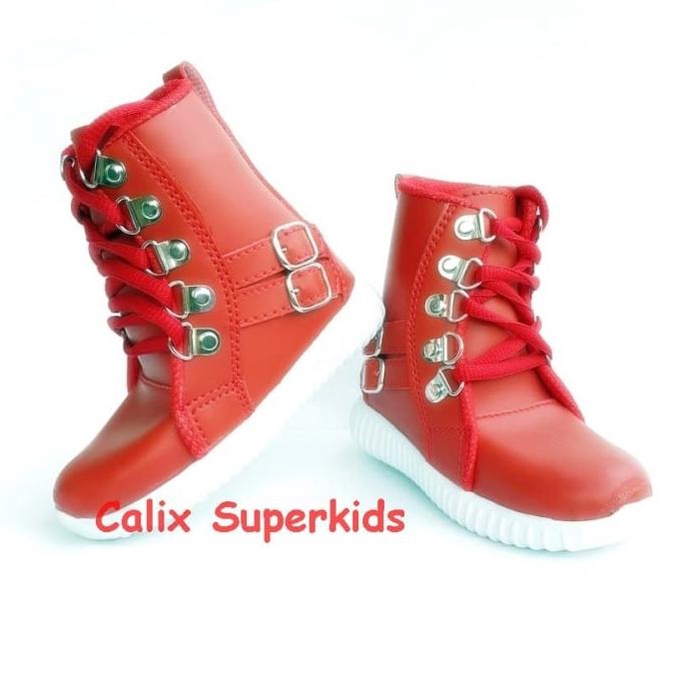 Jual Sepatu Anak High Boots Merah Rock N Roll | Shopee Indonesia