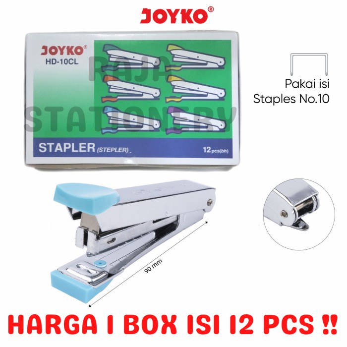 Jual JOYKO STAPLER HD10 KECIL ALAT STEPLES HEKTER HD-10CL 1 BOX 12 PCS alat tulis kantor atk ...
