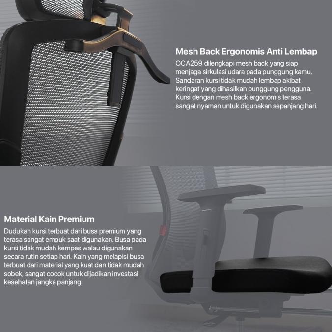Jual Fantech OCA259 Kursi Kantor Kerja Jaring Premium Office Chair ...