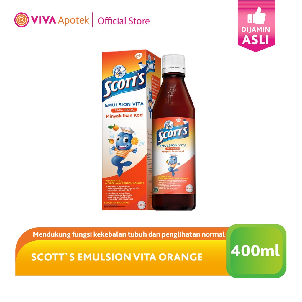 Jual Scott's Emulsion Vita Orange Memenuhi Kebutuhan Vitamin A & D (400 ...