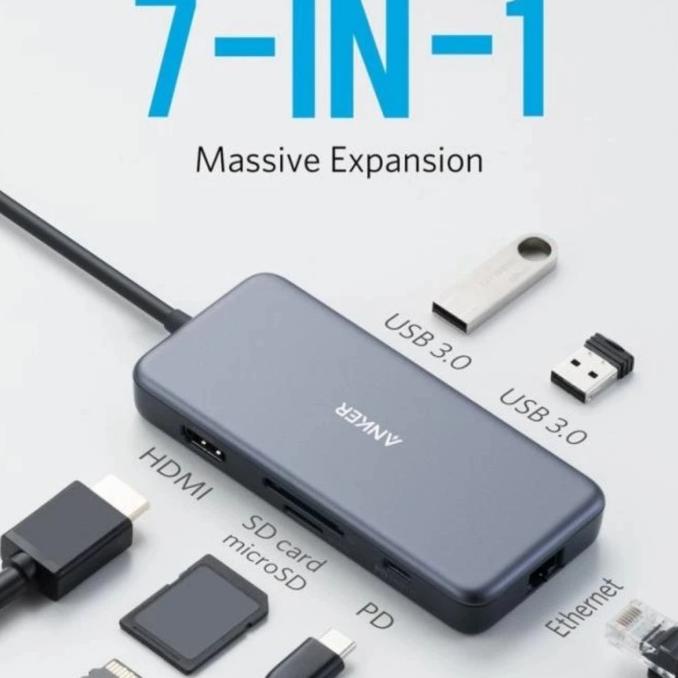Jual Anker PowerExpand+ 7-in-1 USB-C PD Etherner Hub Adapter - A8352 ...