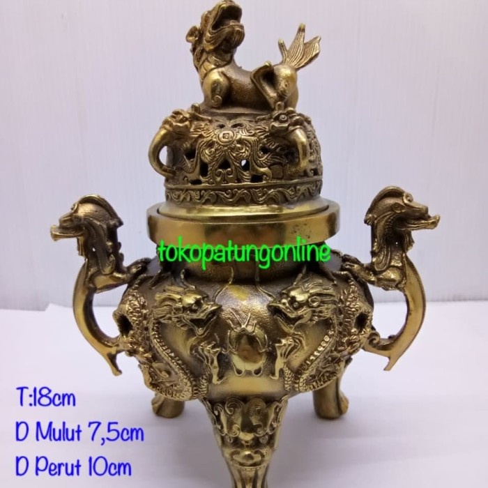 Jual Adealines- Tempat Bakar Dupa Kerucut Hio Naga Ukir Besar Timbul ...