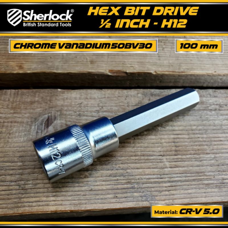 Jual Sherlock Mata Kunci Sock Socket Drive 1/2" Hex Bit Deep L 12 mm ...