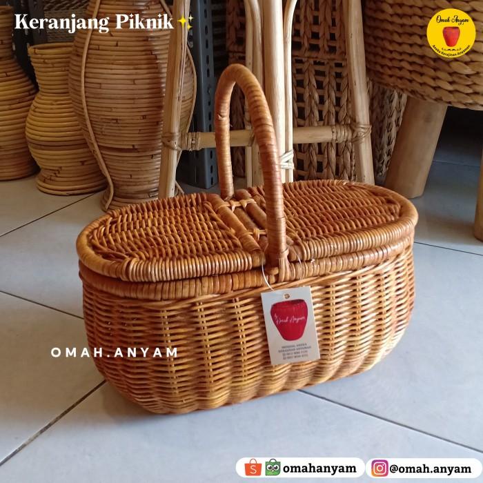 Jual Keranjang Piknik Rotan | Keranjang Piknik Oval Rotan | Picnic ...