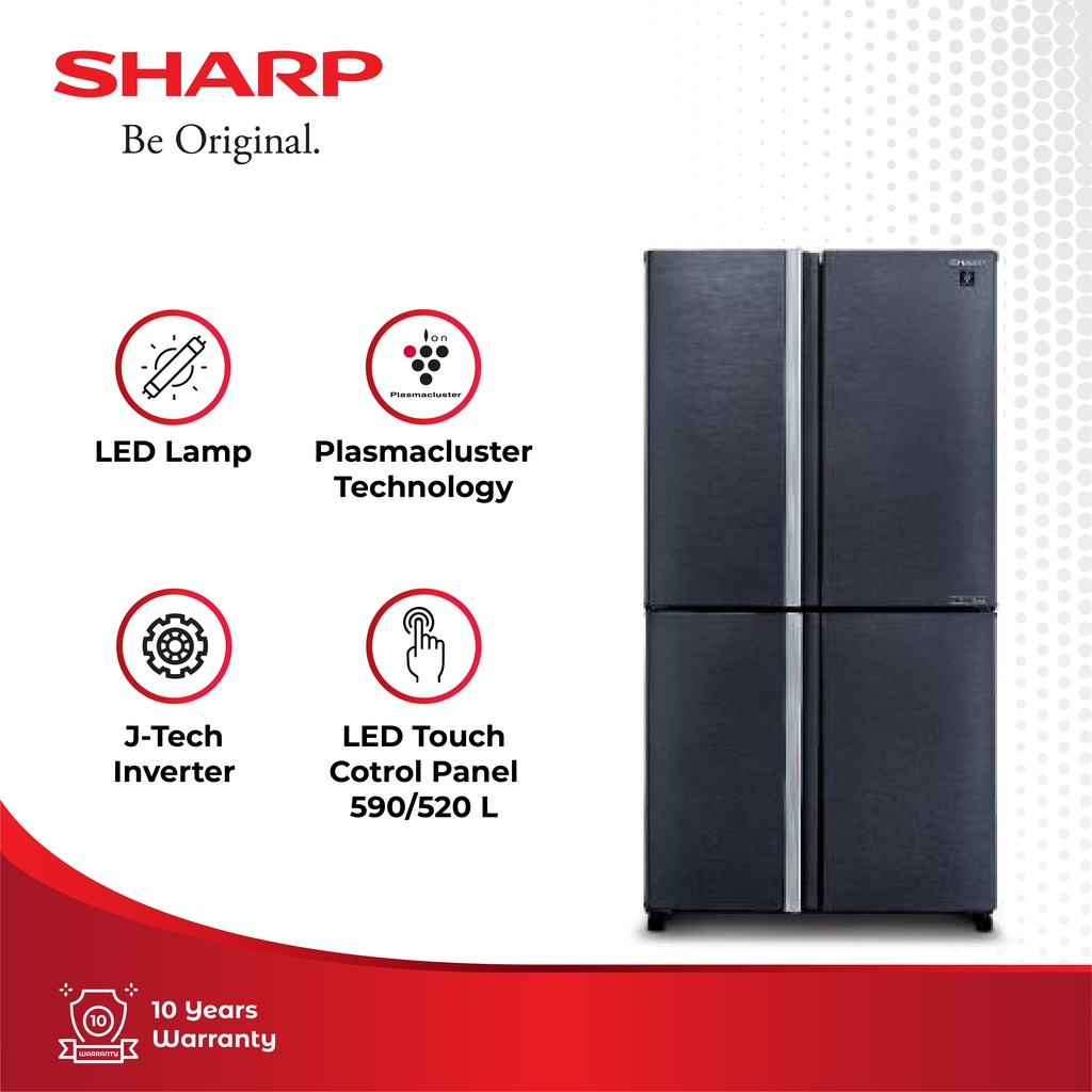 Jual Sharp Kulkas 4 Pintu SJ-IF85PM-DS J-Tech Inverter Queen Series ...