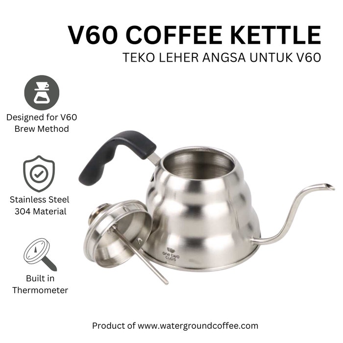 Jual Gooseneck Kettle 1000mL dengan termometer Teko Leher Angsa V60 ...