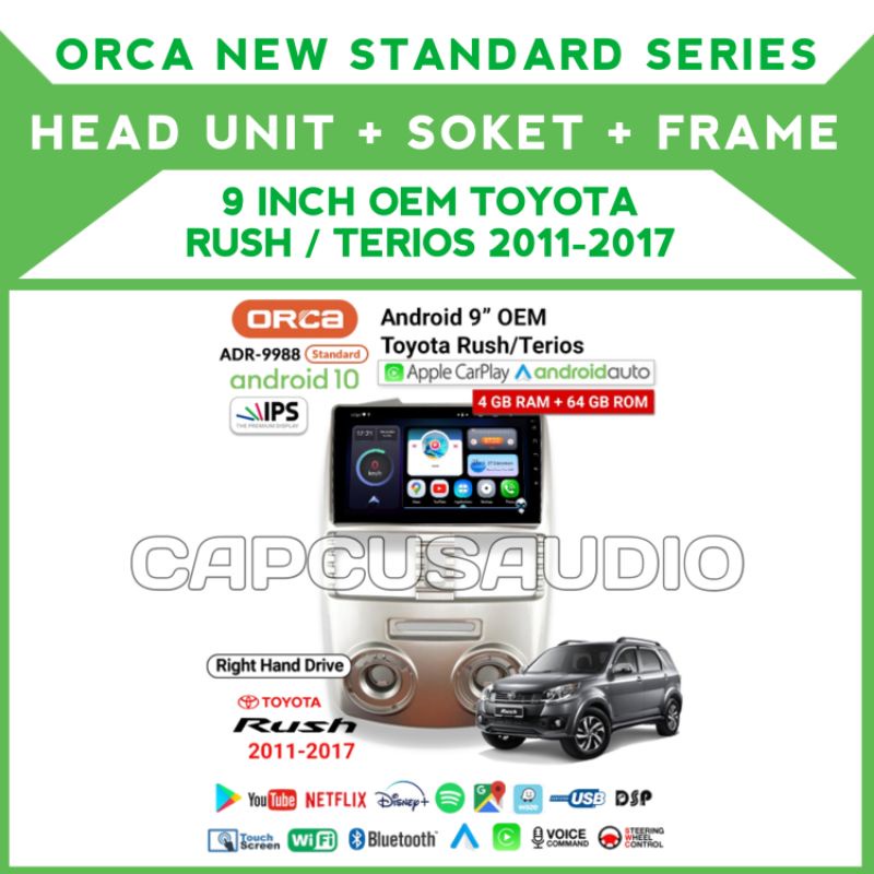Jual HEAD UNIT ANDROID 9 INCH TOYOTA RUSH TERIOS ORCA STANDARD SERIES ...
