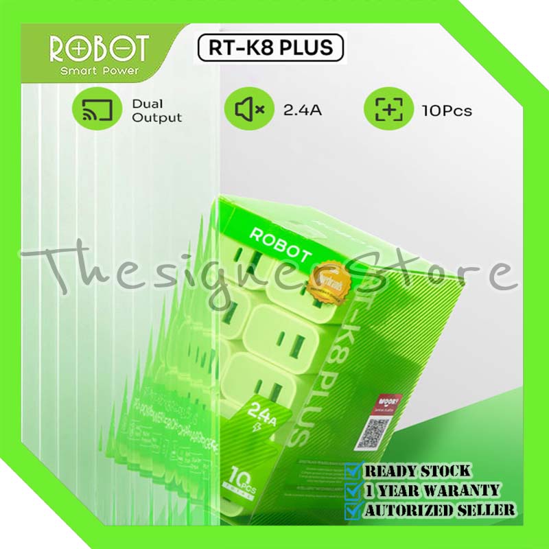 Jual ROBOT RT-K8 PLUS Charger Adaptor 2.4A Batok Charger Dual Output ...