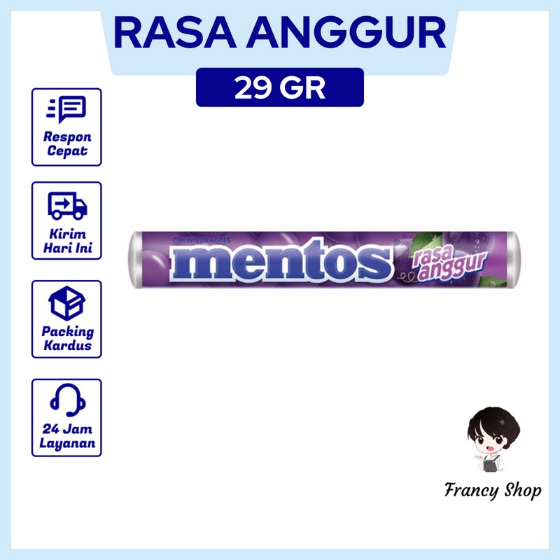 Jual Permen Mentos Roll Grape Rasa Anggur 29 gr | Shopee Indonesia