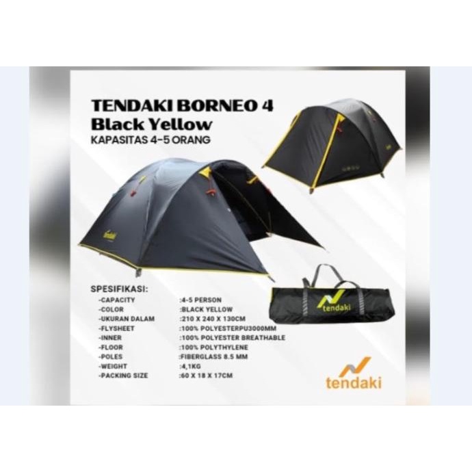 Jual Tenda Tendaki Borneo 4 Tenda Untuk 4-5 Orang Mis Go Ganti Nama ...