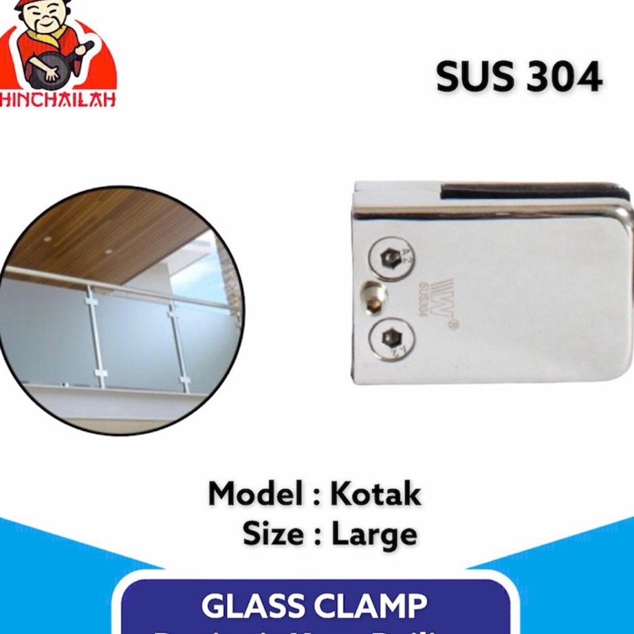 Jual Model Baru Glass clamp / Clip / Penjepit / Klem jepitan kaca kotak ...