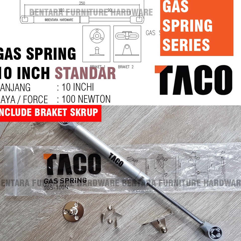 Jual Murah** TACO TGS-100 10 Inchi x 100 Newton Gas Spring Hidrolik ...