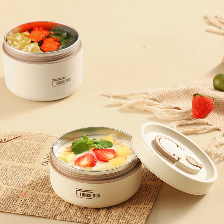Jual Harga Termurah Round Stainless Lunch Box Cream Rice Container ...