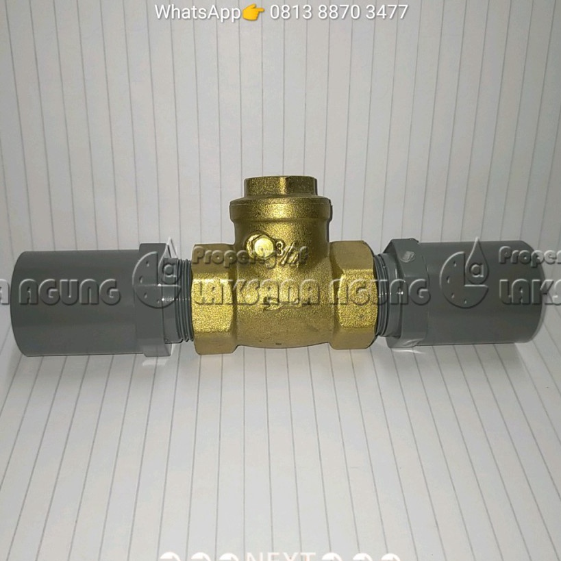 Jual DND233 Klep Tabok 3/4 Kuningan Check Valve 3/4 + Sok drat luar ...