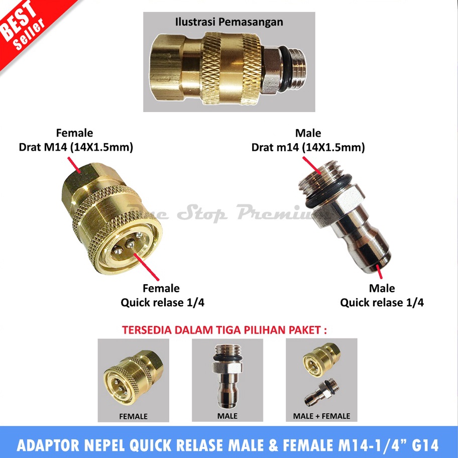 Jual Baru SAMBUNGAN QUICK RELEASE NEPEL NIPLE ADAPTOR ADAPTER KONEKTOR ...