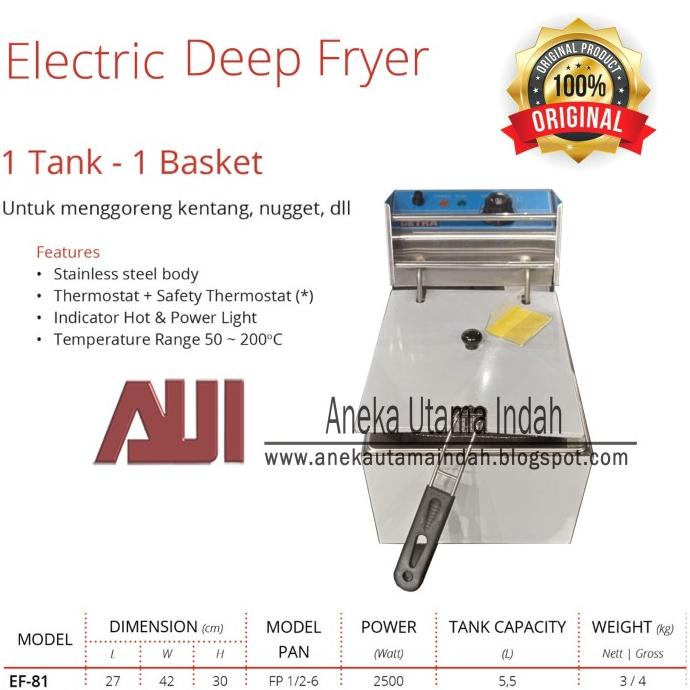 Jual Gea-Getra Electric Deep Fryer Ef-81 / Mesin Penggoreng Listrik ...