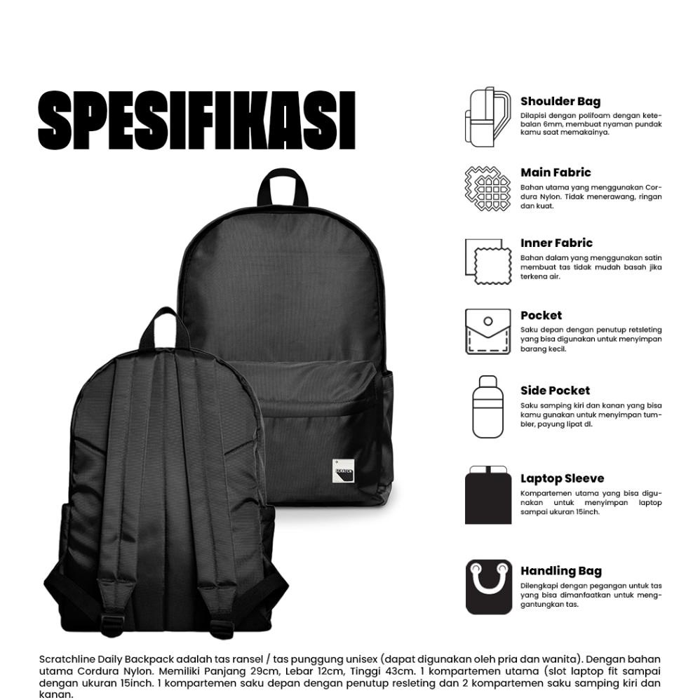 Jual Promo Scratchline Daily Backpack Black Tas Ransel Unisex Hmss75 | Shopee Indonesia
