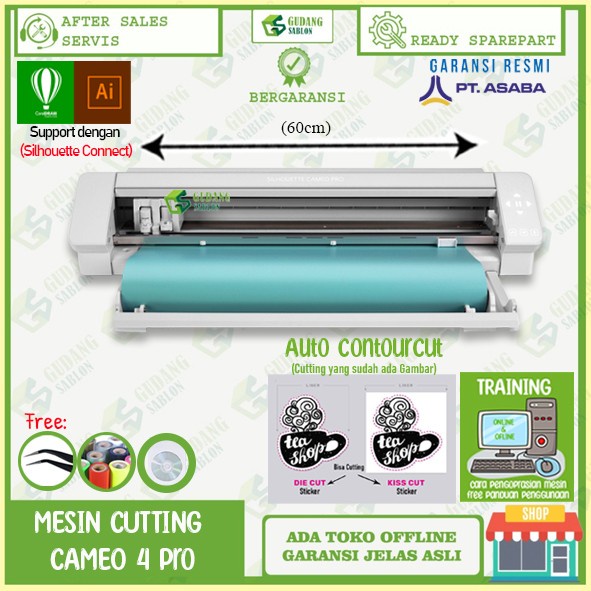 Jual Mesin Cutting Sticker Silhouette CAMEO 4 PRO / AUTO CONTOUR CUT 60 ...