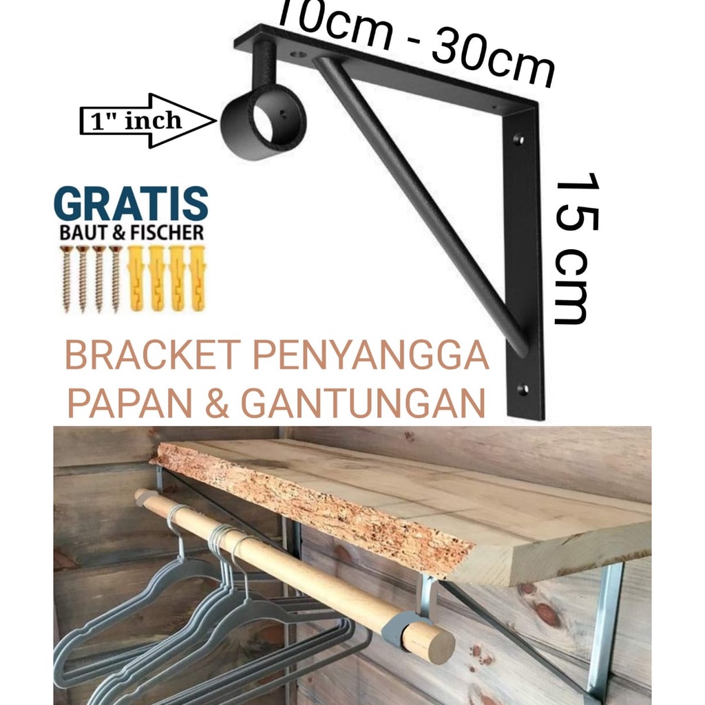 Jual Besi Siku Rak Dinding Tempel Tebal Free Fisher Skrup / penyangga ...