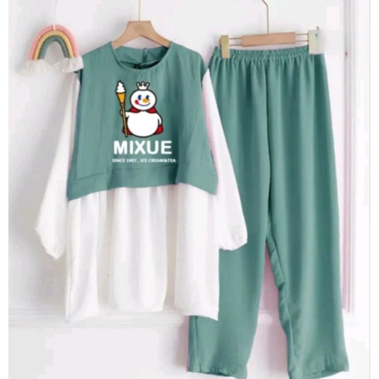 Jual setcel Setelan mixue anak 3tahun -12 tahun terbaru 2023 anak ...