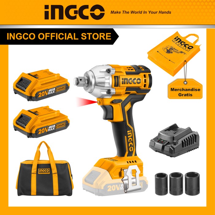Jual MESIN BOR OBENG BUKA BAUT BATERAI / CORDLESS 20V INGCO CIWLI2001 ...