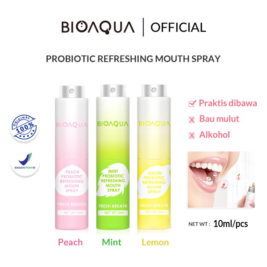 Jual BIOAQUA Probiotic Refreshing Mouth Spray 10ml Parfum Mulut ...