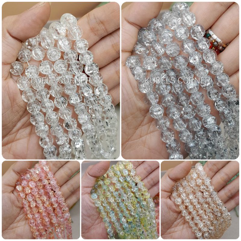 Jual 12pcs manik mote batu pecah shiny/ crack premium AAA 8mm | Shopee Indonesia