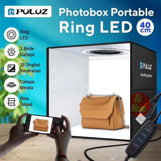 Jual PULUZ PhotoBox Foto Box 40cm 144 Portable Mini Studio Ring Light ...