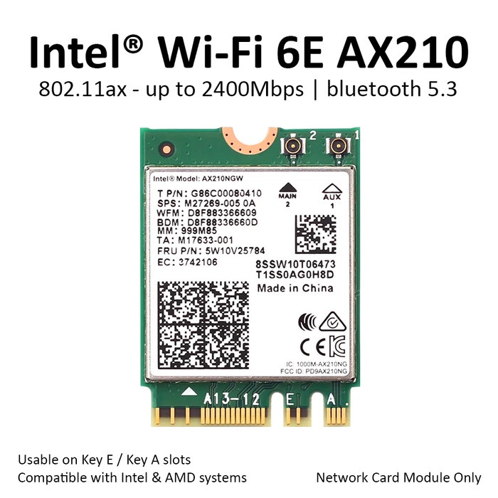 Jual Intel WiFi 6E AX210 Wireless Card Bluetooth 5 AX M.2 NGFF AX210NGW ...
