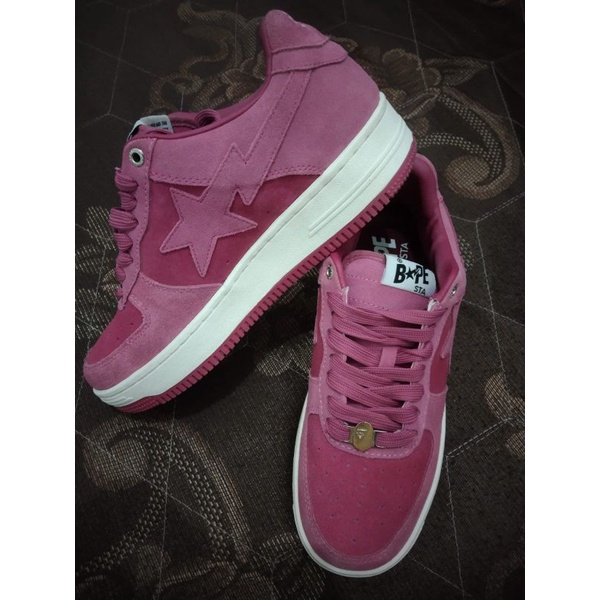 Jual Sepatu Bape Sta Pink Suede Original Terjual Offline | Shopee Indonesia
