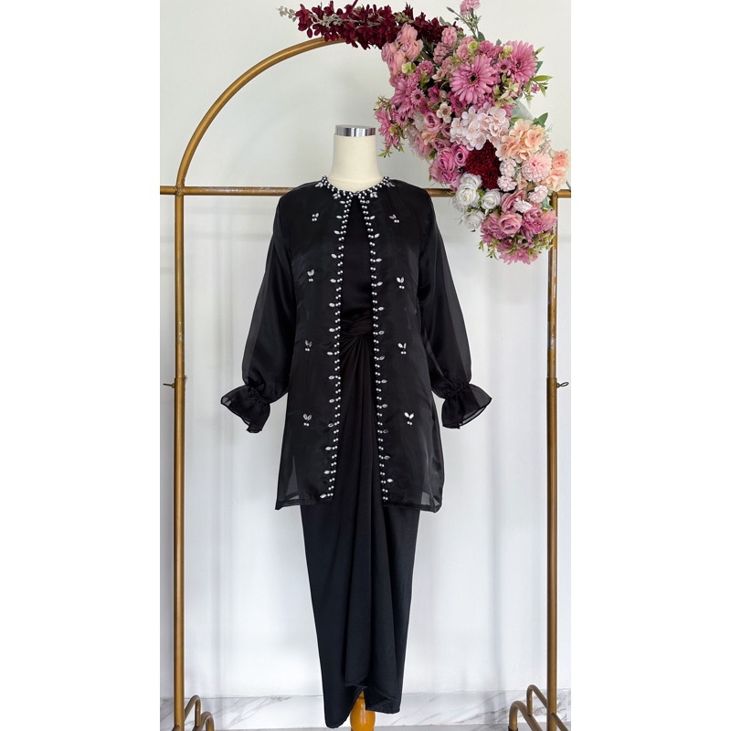 Jual JEMMA DRESS LILIT MEWAH ELEGAN PREMIUM SILK VELVET MAXMARA ONE SET ...