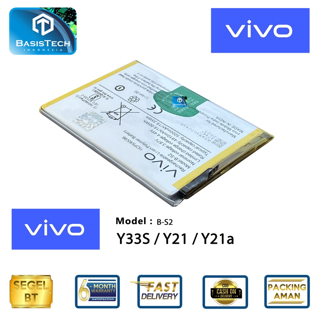 Jual BATERAI VIVO Y33S Y21 Y21a B-S2 - BASISTECH ORIGINAL QUALITY ...