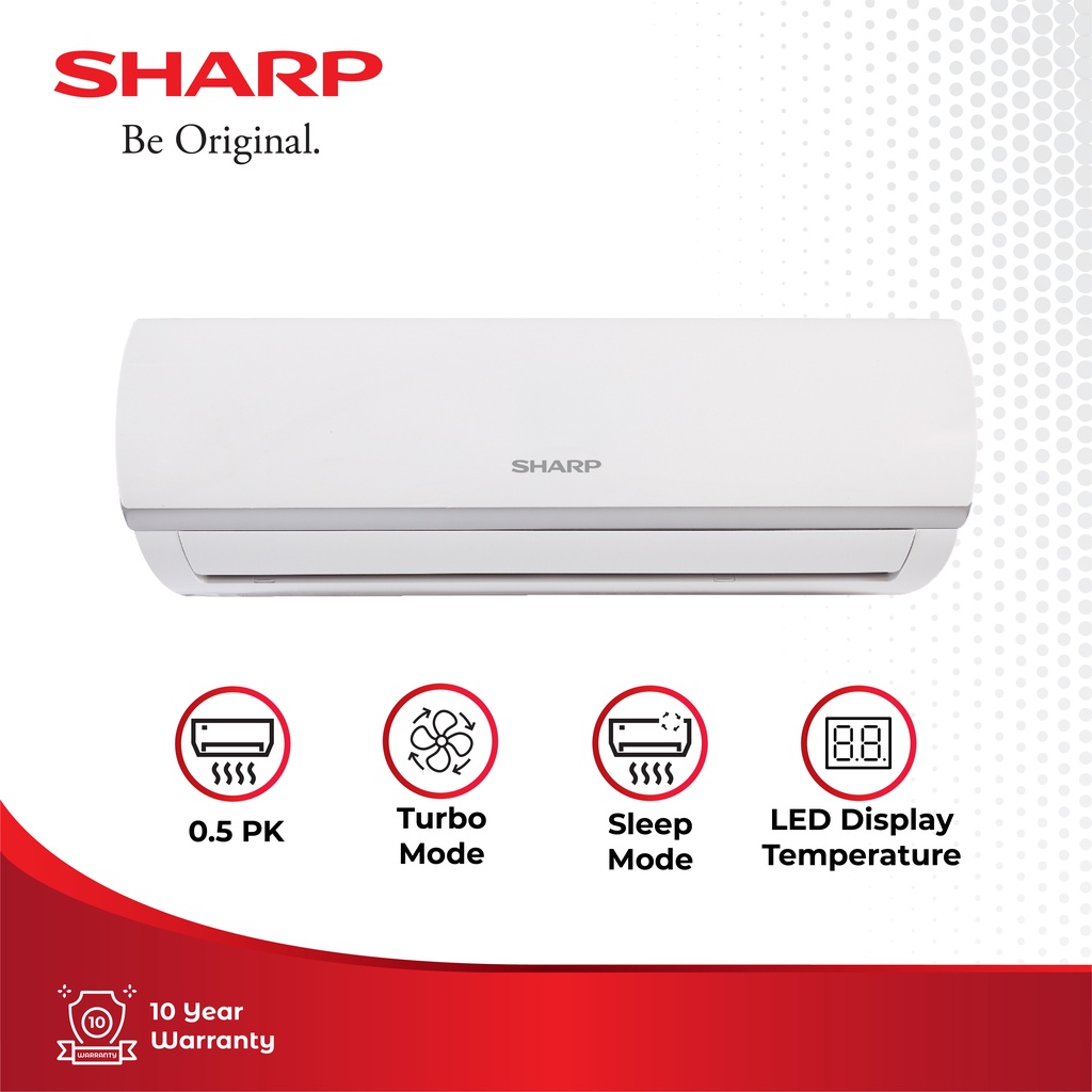 Jual Sharp AC 1/2 PK AH-A5ZCY Air Conditioner Split Standard 344 Watt | Shopee Indonesia