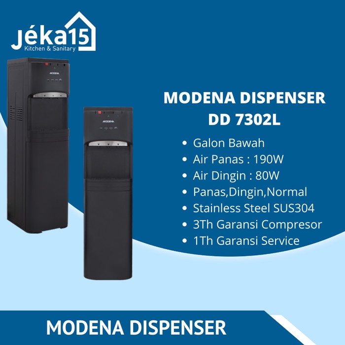Jual Dispenser Modena//Galon Bawah//DD 7302 L Hitam | Shopee Indonesia