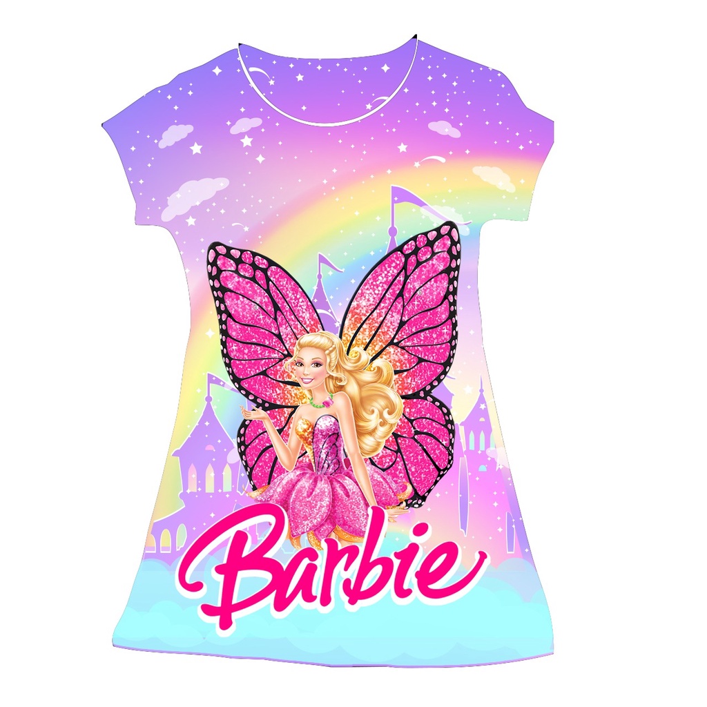 Jual Dress Scuba Anak Motif Barbie Mariposa Usia 1 tahun - Dewasa ...