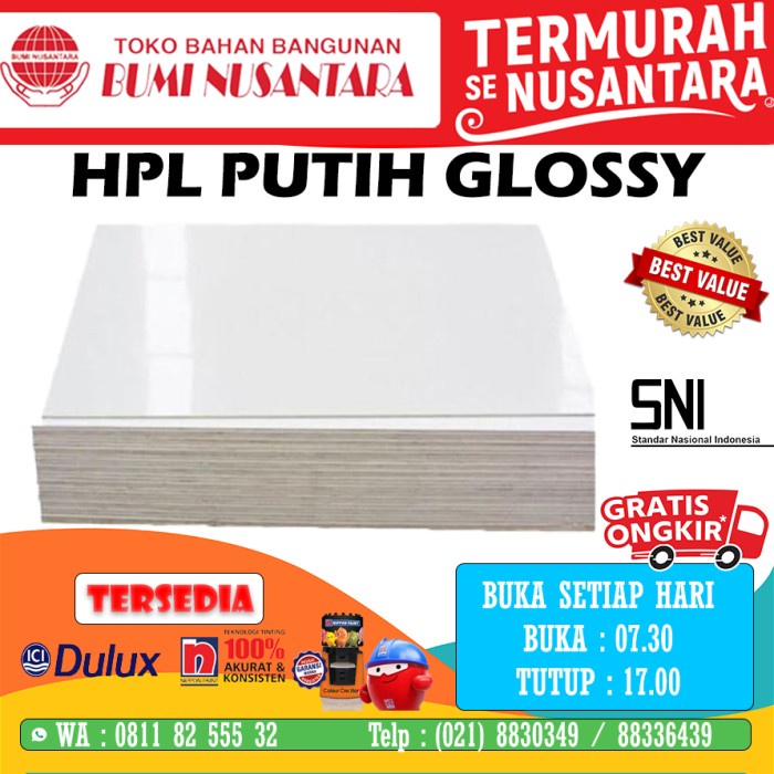 Jual HPL PUTIH GLOSSY 122CM X 244CM TACO SHEET PUTIH KILAP | Shopee ...
