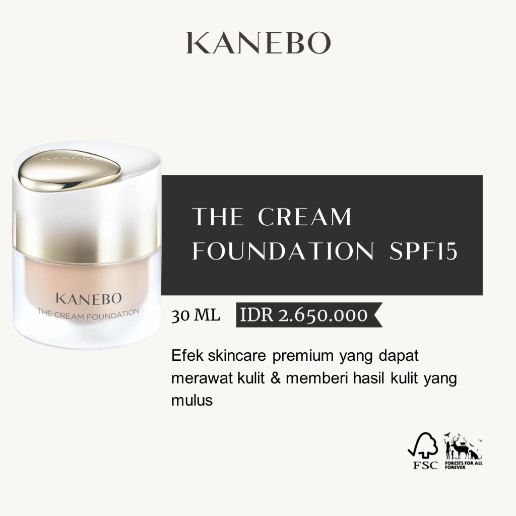 Jual KANEBO The Exceptional - The Cream Foundation SPF15 30mL | Shopee Indonesia