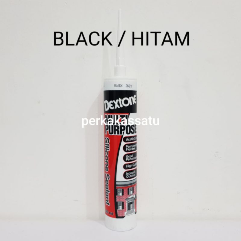 Jual LEM SILICONE SILICON SEALANT BLACK MULTI PURPOSE DEXTONE SILIKON HITAM 300ML | Shopee Indonesia