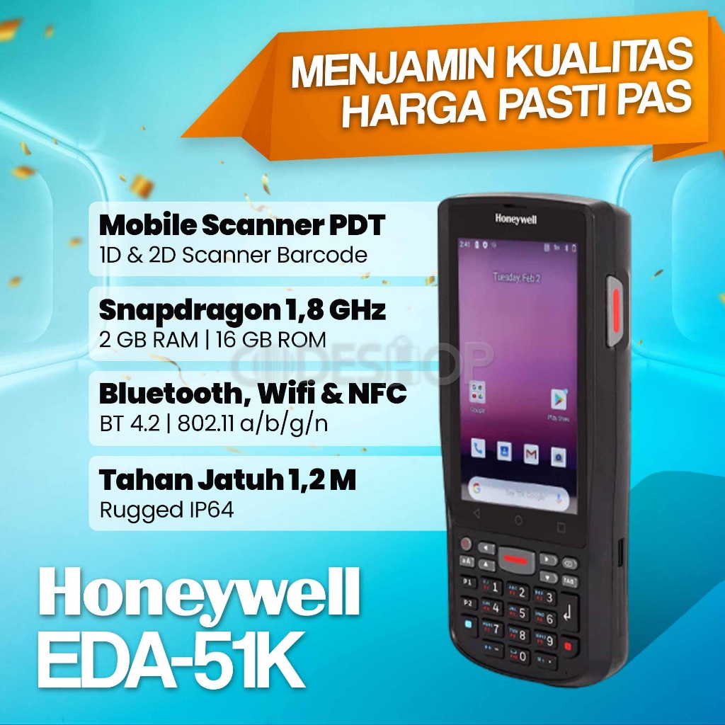 Jual Honeywell EDA51K Barcode Scanner Android Mobile Scan 1D 2D EDA-51K | Shopee Indonesia